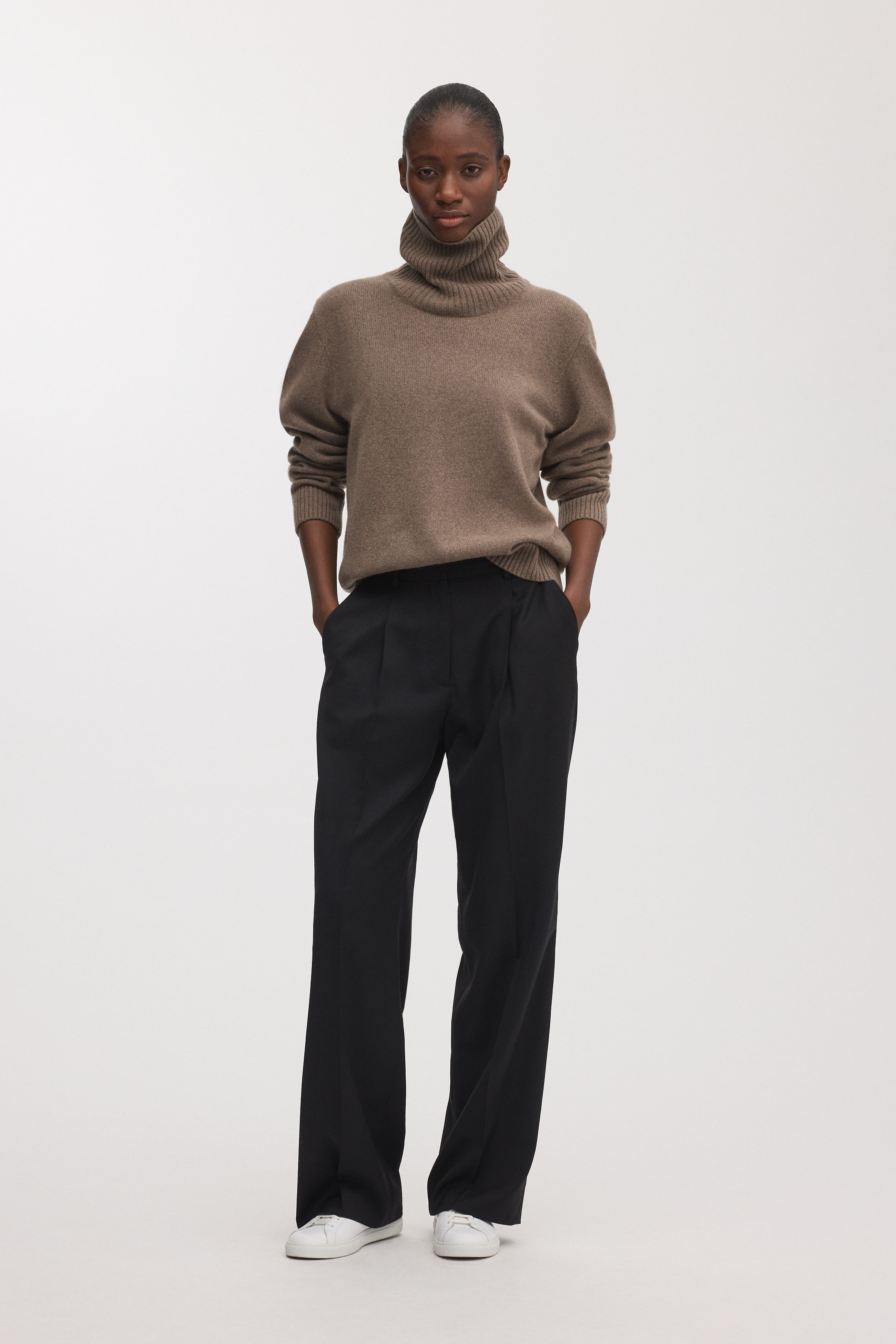 Brown Cashmere Roll Neck | Recycled Cashmere | Asket