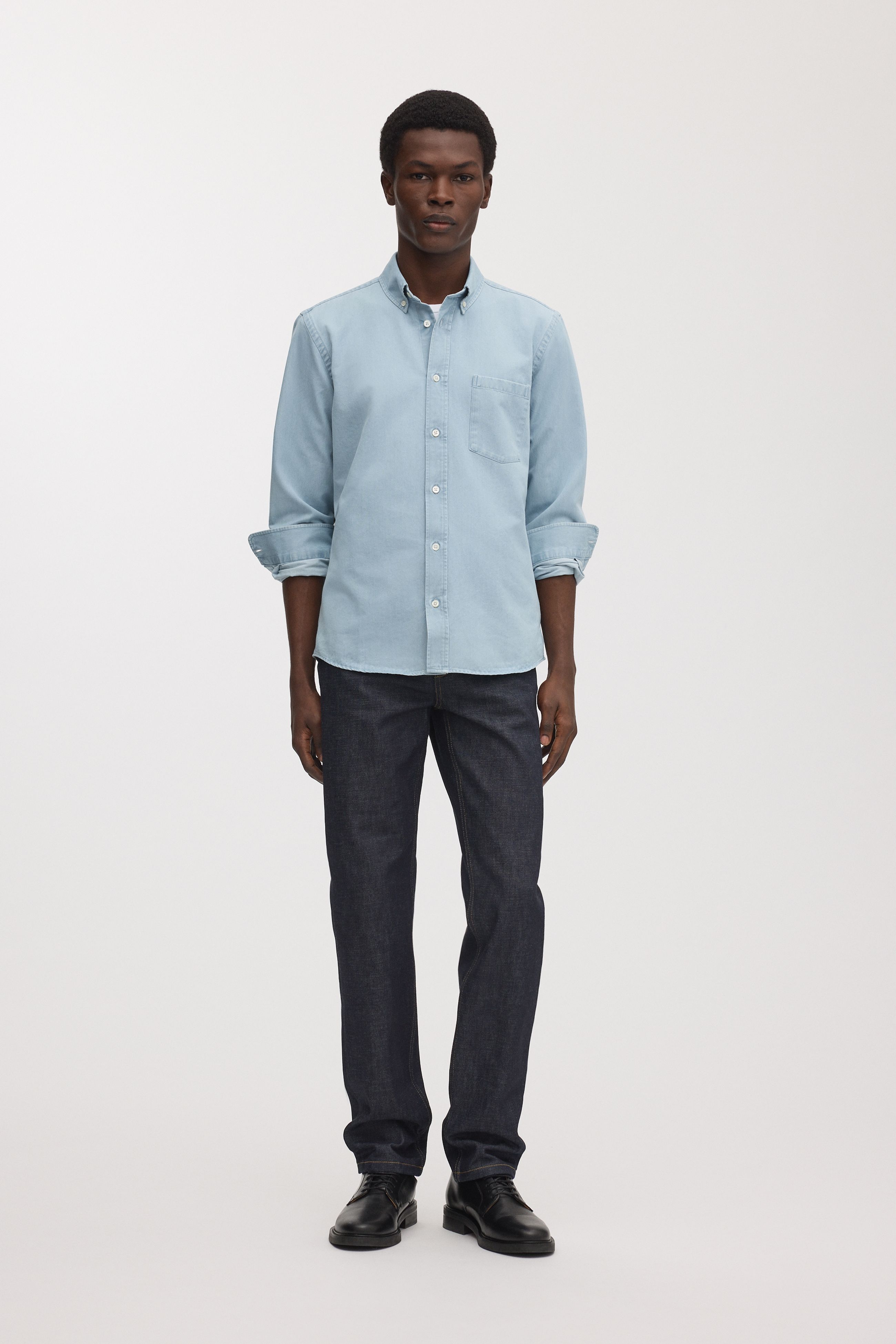 Light Blue Wash Denim Shirt | Heavy Button Down | Asket
