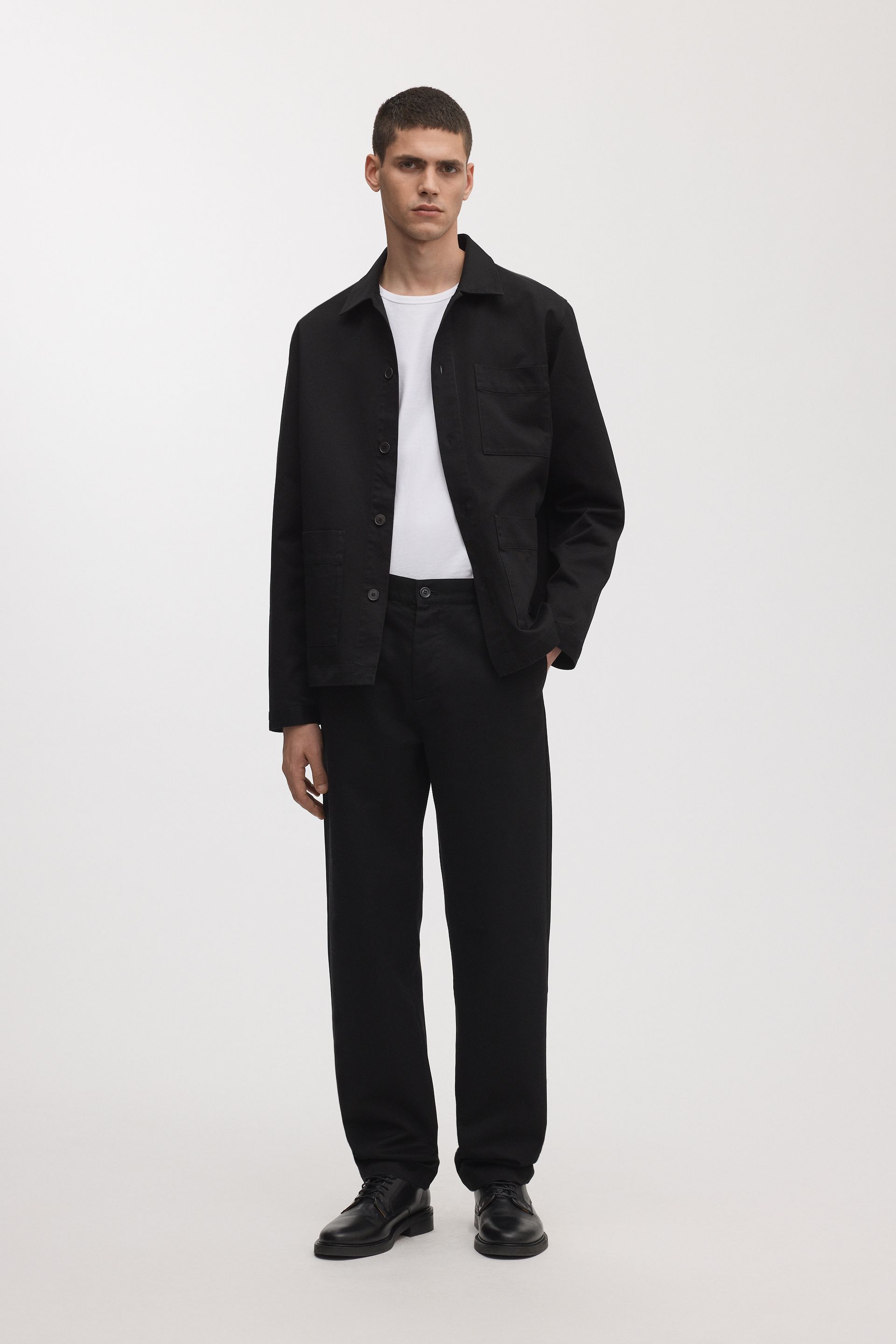 Black Loose Twill Chino | Straight Cut | Organic Cotton | Asket