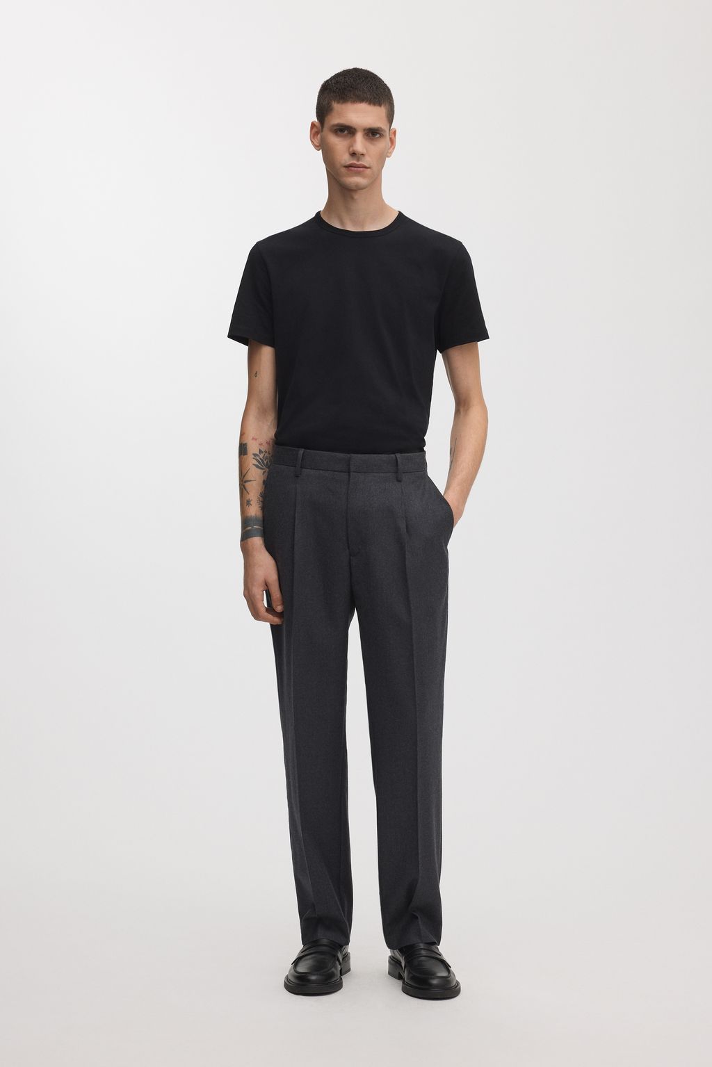 The Wool Trousers Charcoal Melange | Merino Wool | Asket