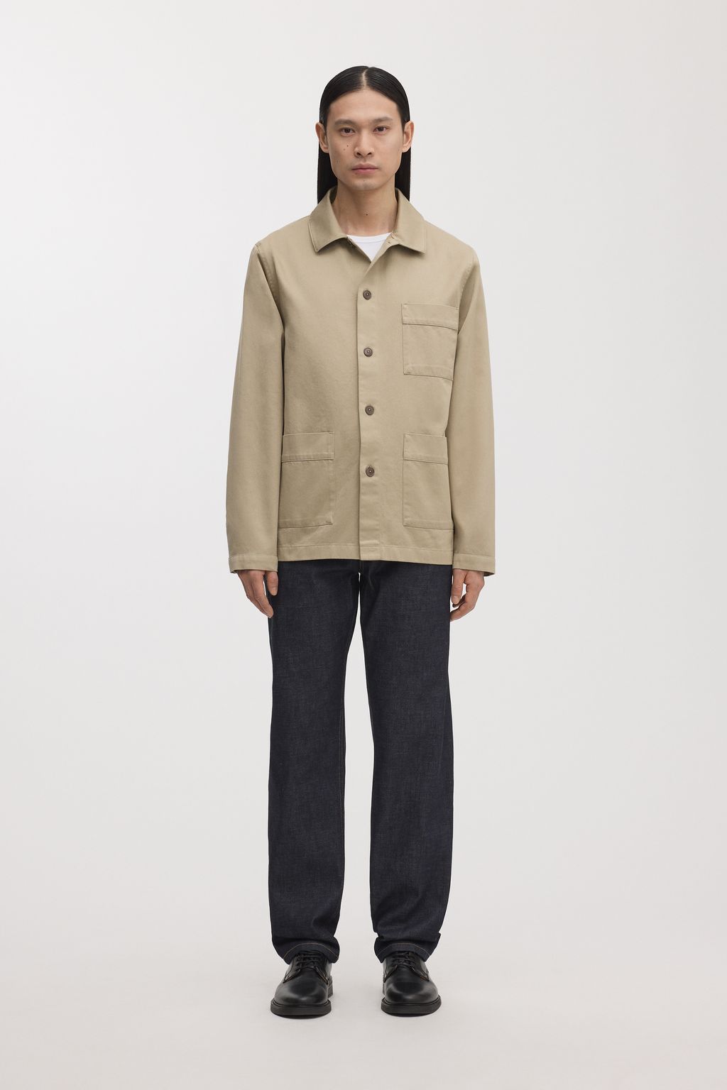 Beige Overshirt | Organic Cotton Fine Twill | Asket