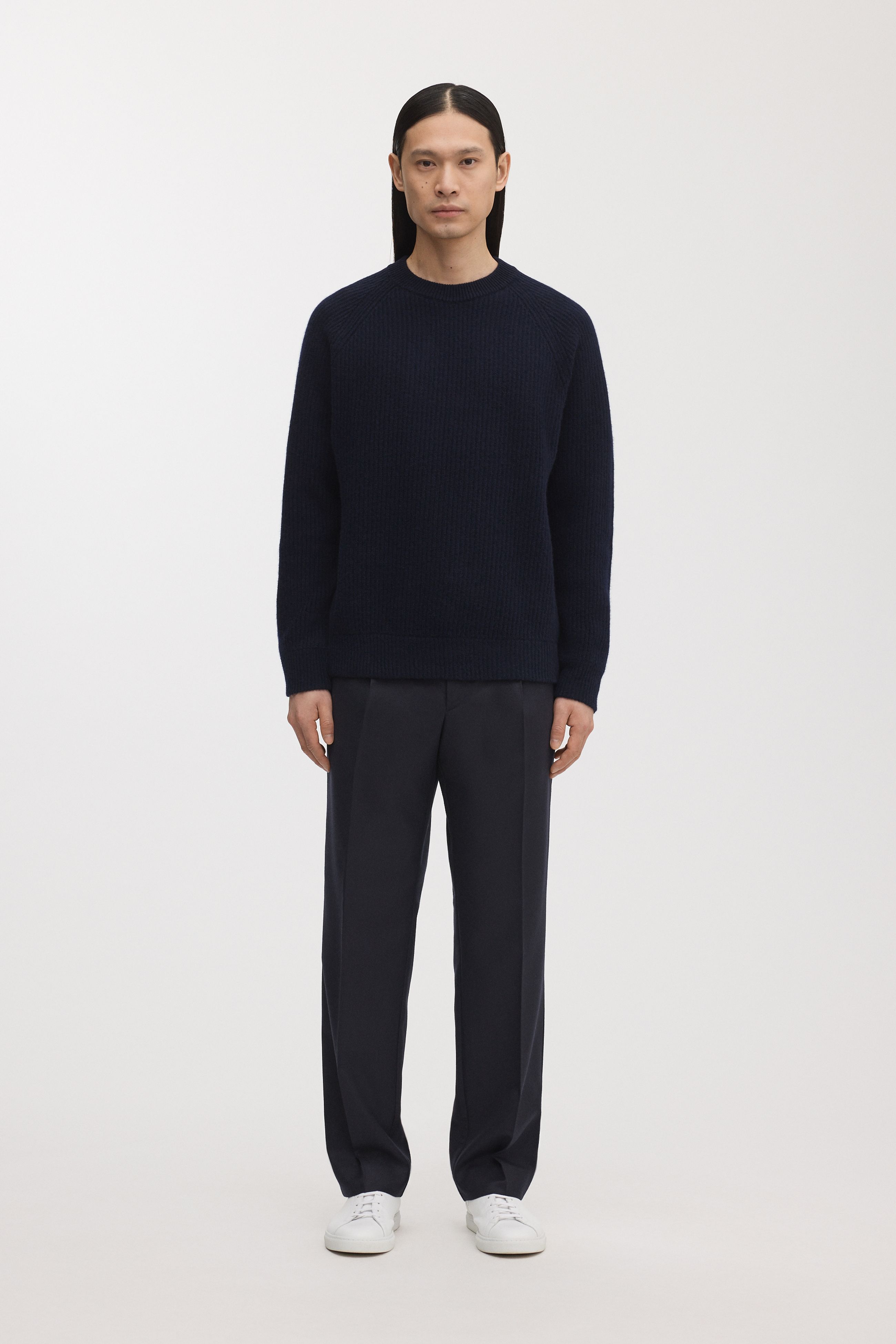 Dark Navy Heavy Wool Sweater | 100% Recycled Wool | Asket
