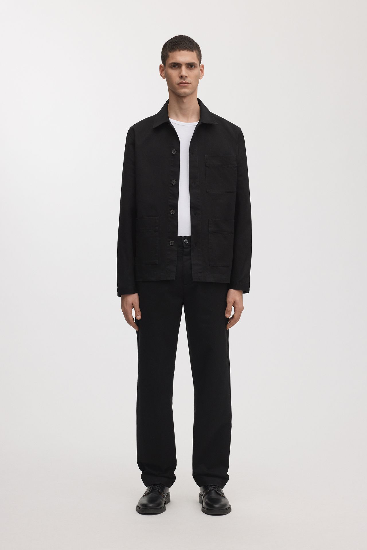 Black Overshirt | Organic Cotton Fine Twill | Asket