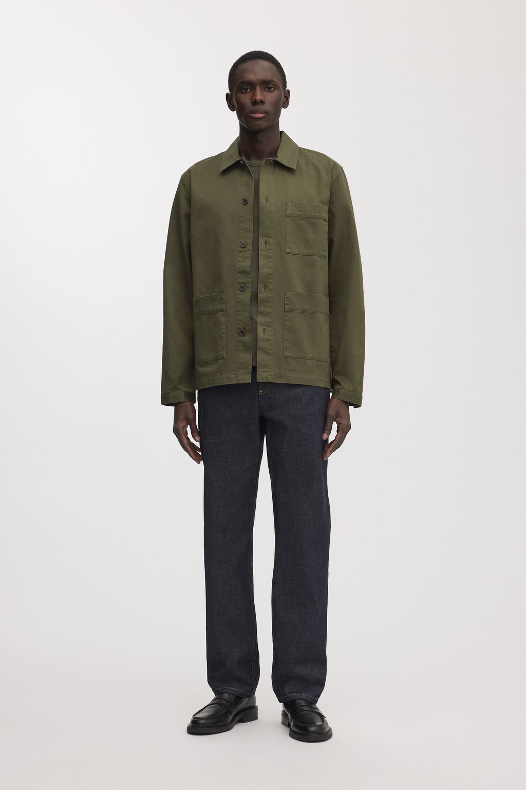 Olive Overshirt | Organic Cotton Fine Twill | Asket