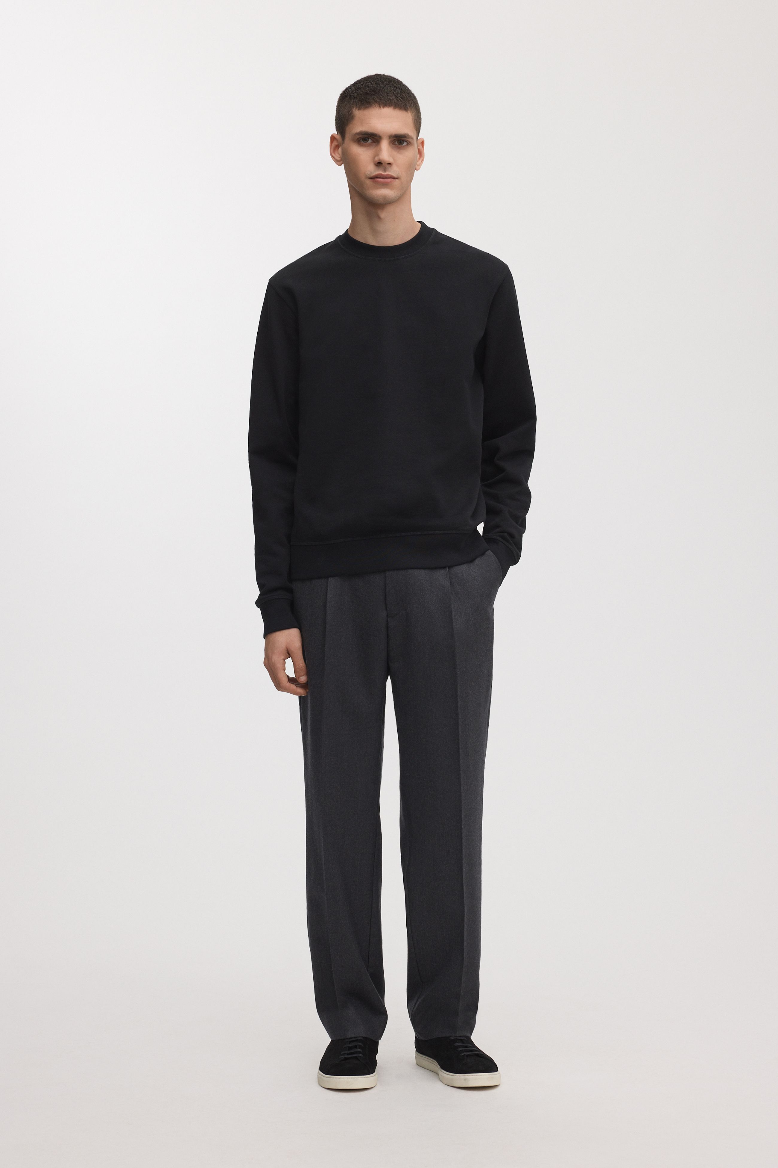 Black Sweatshirt | Cotton Loopback | Asket
