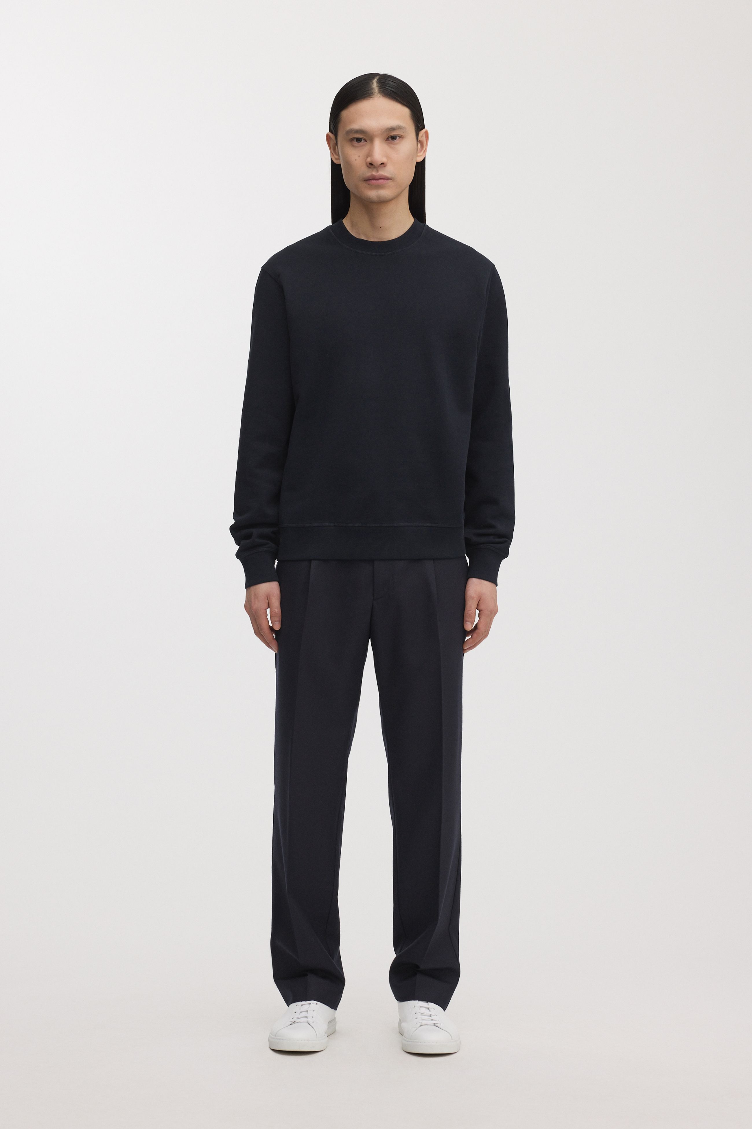 Dark Navy Sweatshirt | Cotton Loopback | Asket