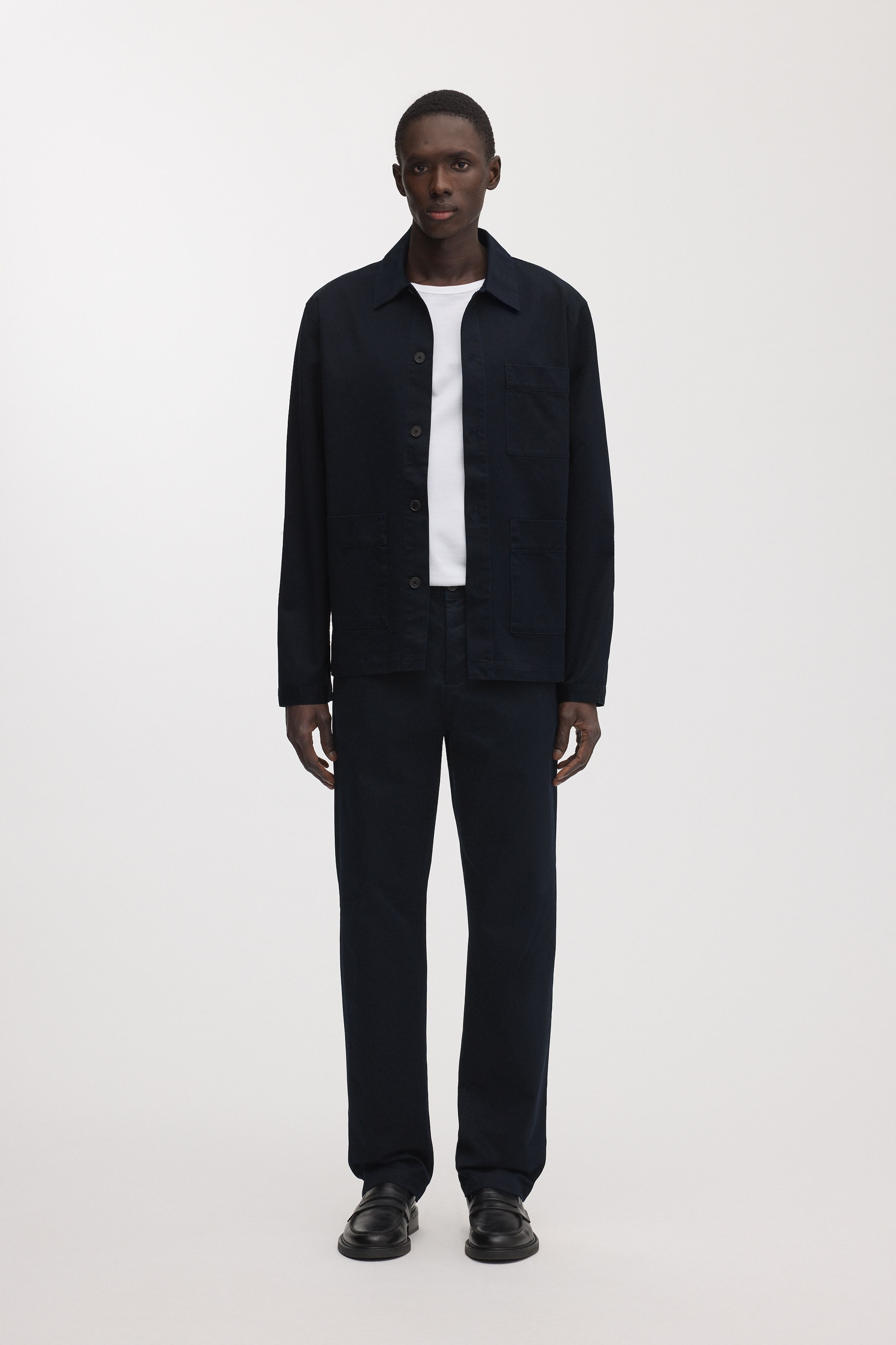 Dark Navy Loose Twill Chino | Straight Cut | Organic Cotton | Asket
