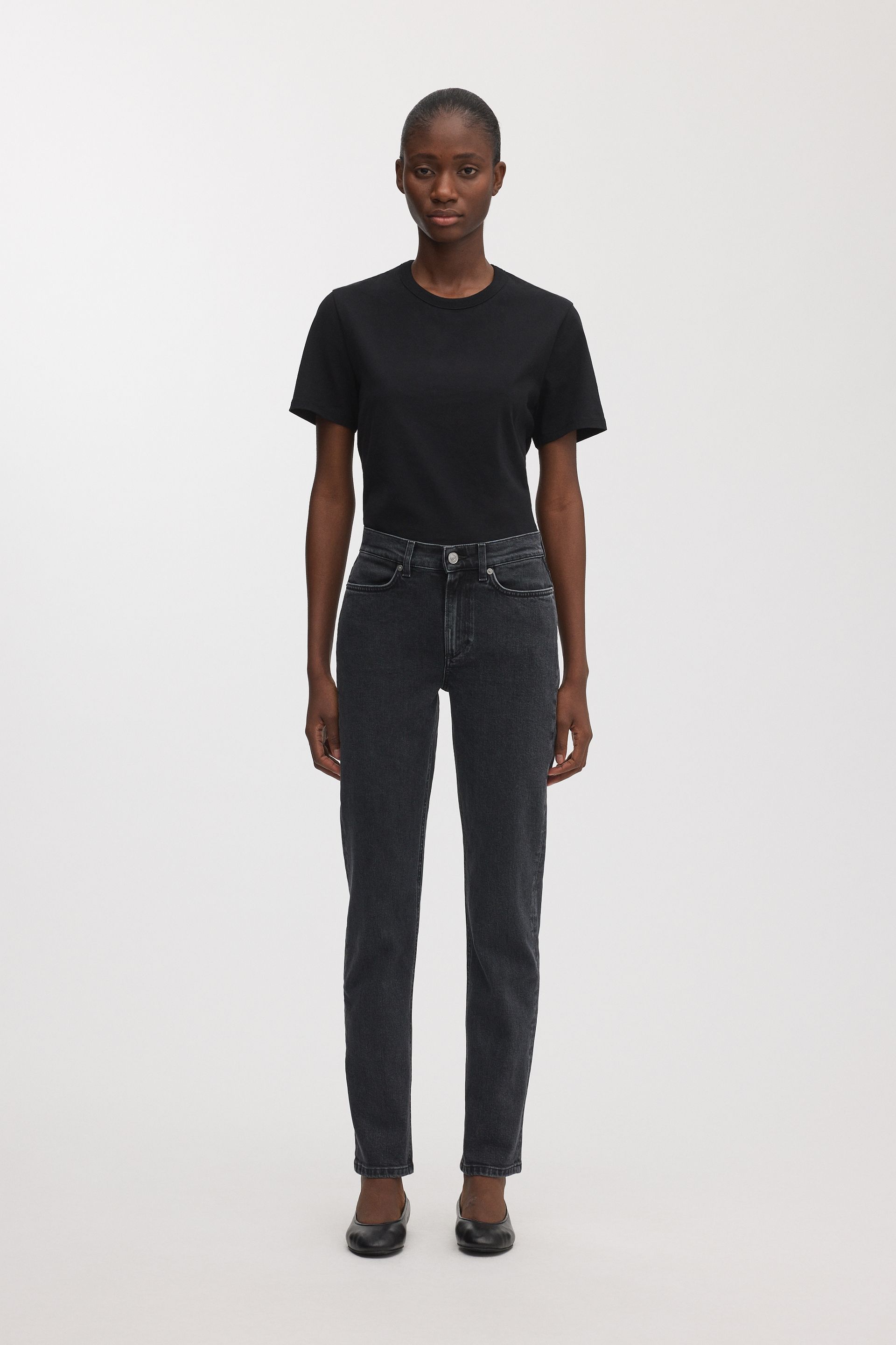 Grey Wash Standard Black Jeans | Organic Cotton Denim | Asket