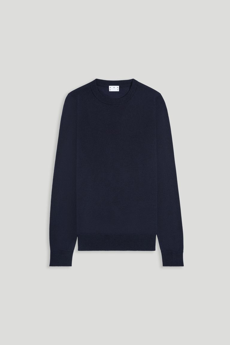 Merino Crew Neck Sweater in Dark Navy | Archive | Asket